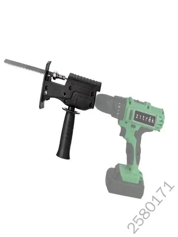 Насадка пила сабельная для шуруповерта и дрели Zitrek ZH01, для распиловки различных материалов, с ручкой и 3 полотнами — фото 1