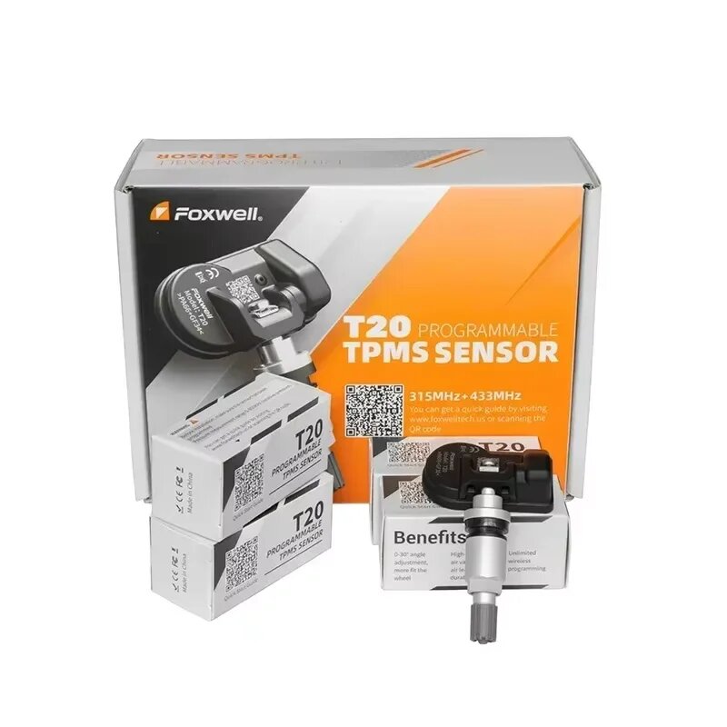 Датчик TPMS Foxwell T20 315/433 МГц, 4шт, серебристый