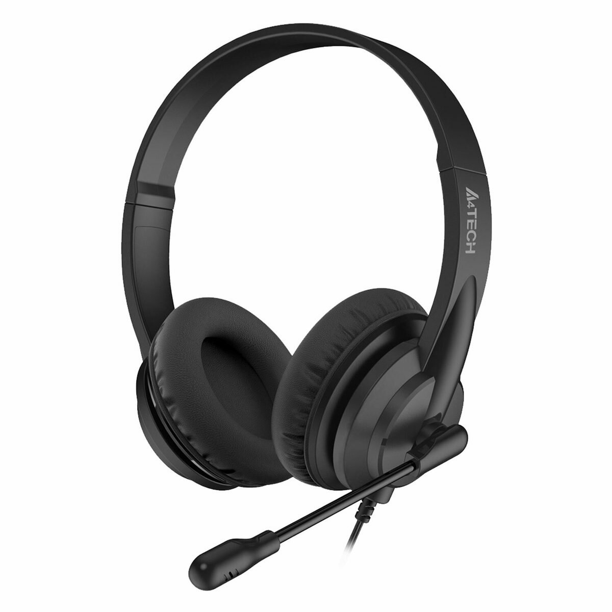 Наушники с микрофоном (гарнитура) A4Tech HU-10, проводные, 2м, USB, черные (1611400)