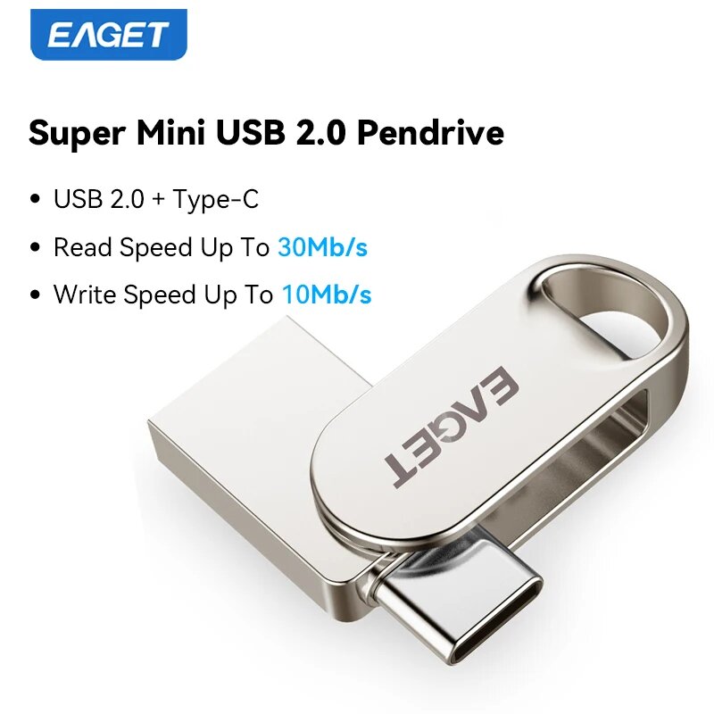 Eaget CU20 флешка USB Type C 32/64/128 ГБ 32 ГБ, CU2 USB2.0