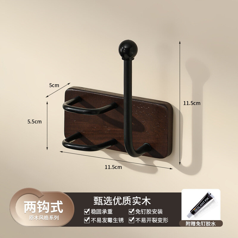 Деревянный винтажный держатель для резинок и повязок для волос, настенный органайзер без сверления, клейкий крючок для расчесок в ванную комнату.