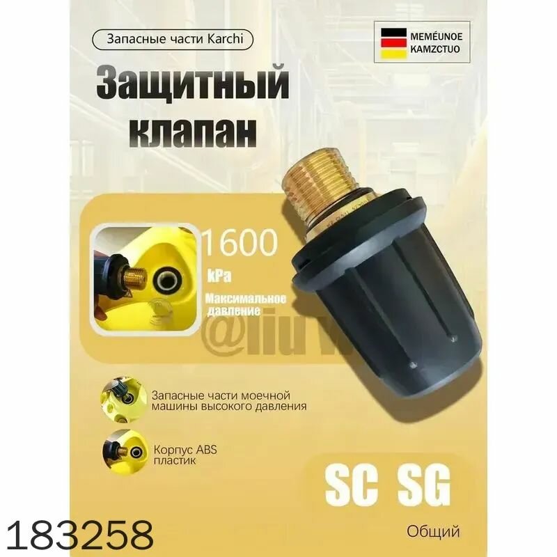 Пробка с защитным клапаном и уплотнительным кольцом для пароочистителей Karcher SC1, SC2
