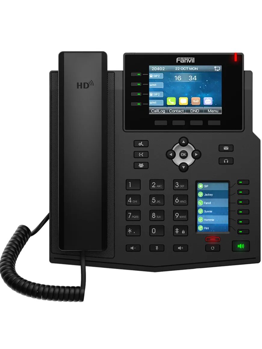 Телефон VoiceIP Fanvil X5U, 16-линейный, поддержка SIP, PoE, Bluetooth, цветной дисплей