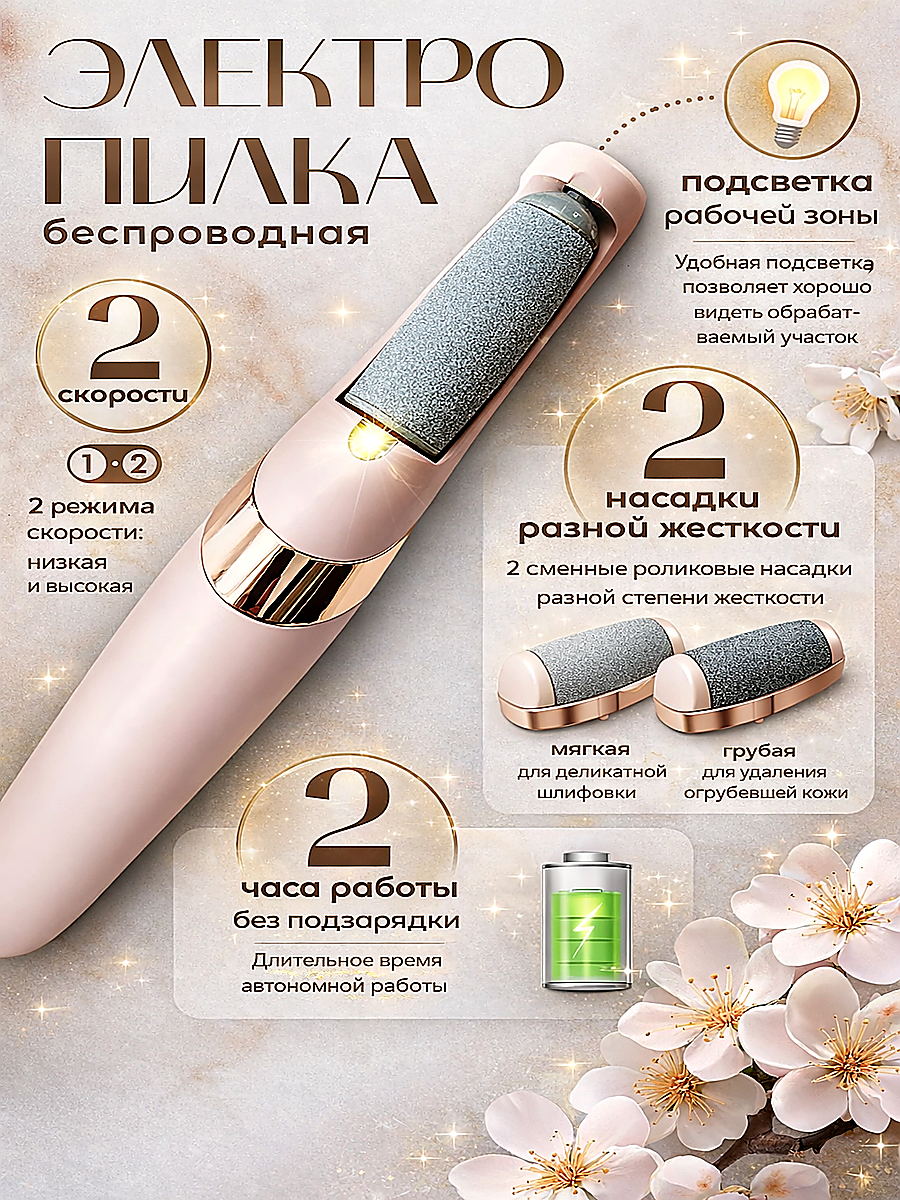 Электрическая роликовая пилка, для пяток, электрическая пемза