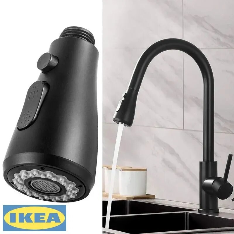 1 шт. выдвижной распылитель для душа, адаптер для смесителя, установка для кухни, ванной комнаты, запасной сменный распылитель для крана, черный