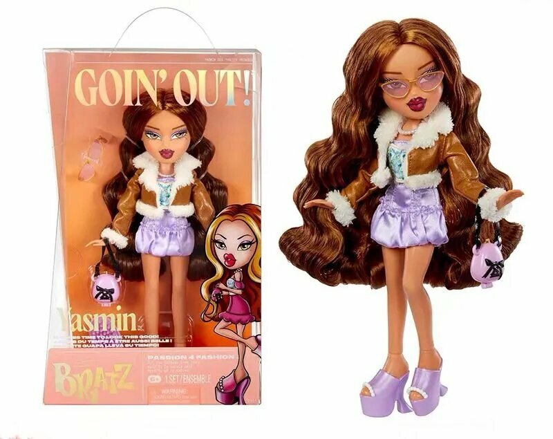 MGA Bratz Goin Out Fashion Doll Yasmin / Коллекция модных кукол с очками, расческами и аксессуарами для одежды подходит для подарков на день рождения детям от 6 лет и старше