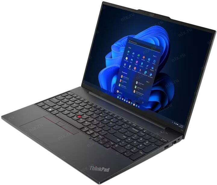 21M5S0JY00 Ноутбук 16" IPS WUXGA LENOVO ThinkPad E16 G2 black (AMD Ryzen 5 7535HS/16Gb/512Gb SSD/VGA int/FP/noOS) — фото 1
