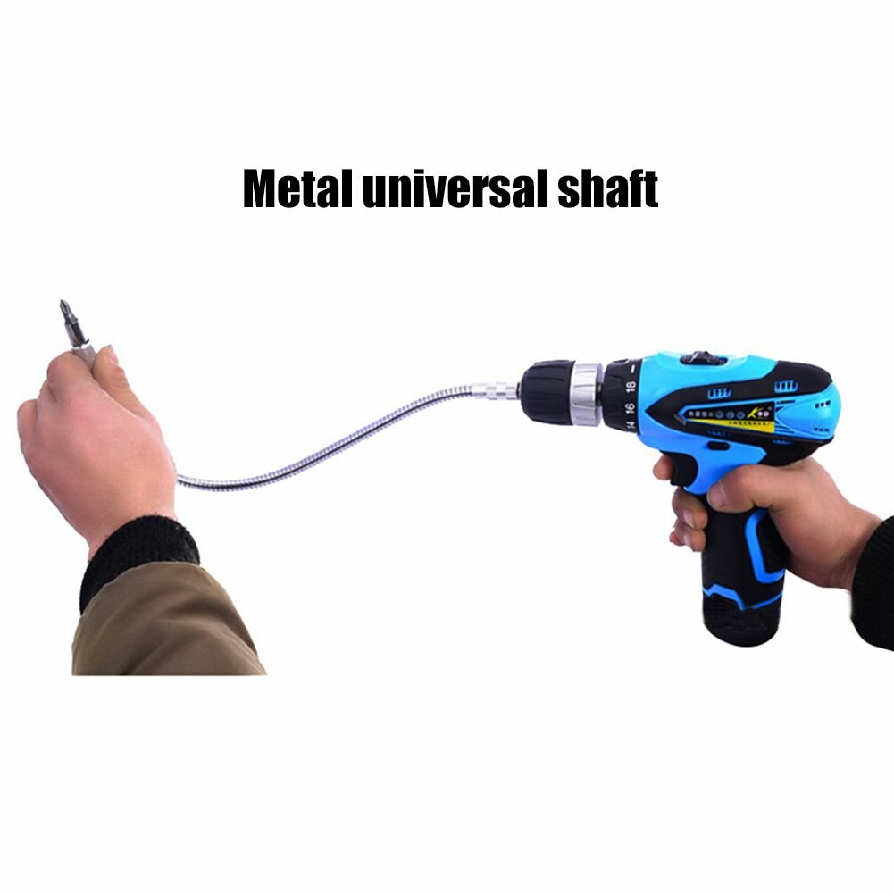 Гибкий универсальный вал для дрели и шуруповёрта, длина 200 мм, шестигранный хвостовик 6,35 мм