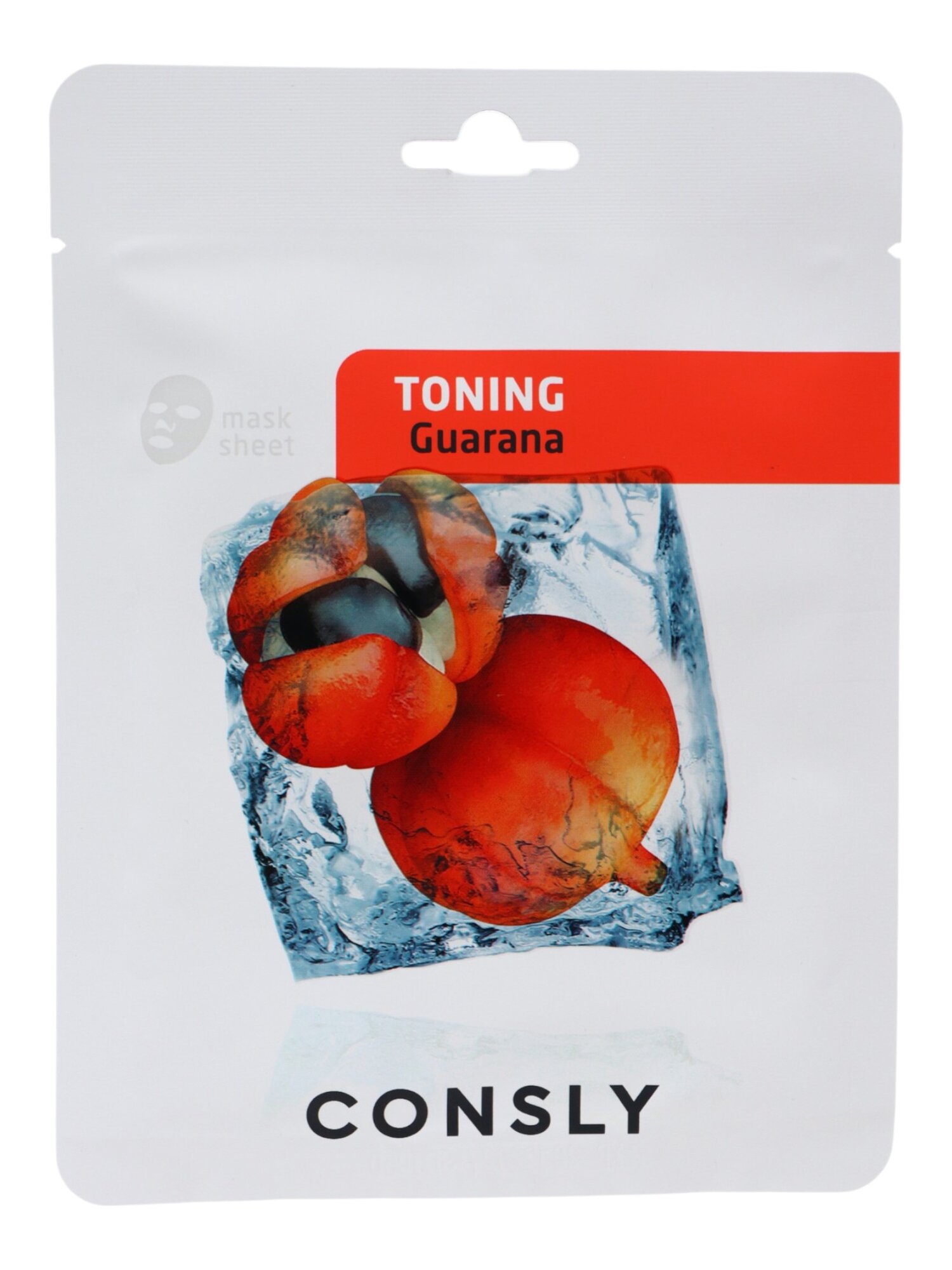 Тонизирующая тканевая маска с экстрактом гуараны, 20мл, CONSLY