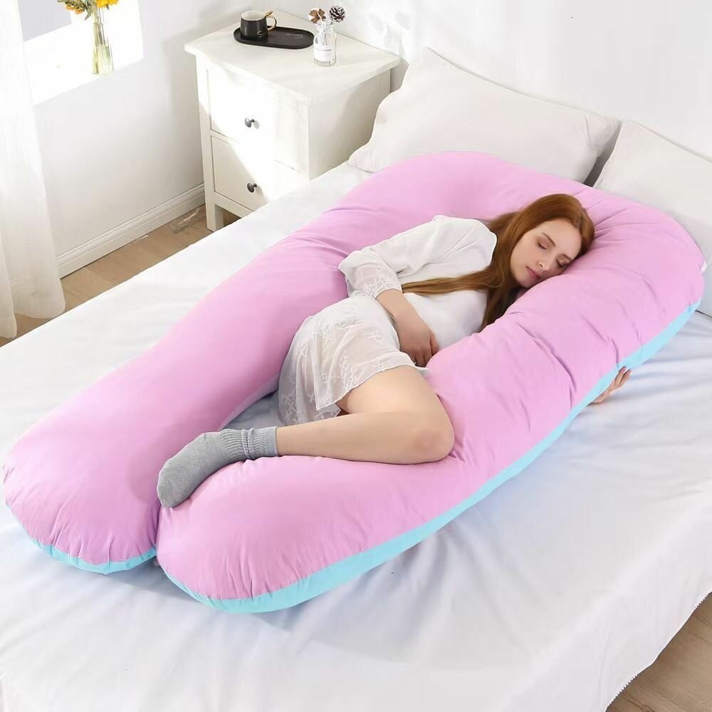 Подушка для беременных и кормящих , U-образная форма, многофункциональность, хлопок