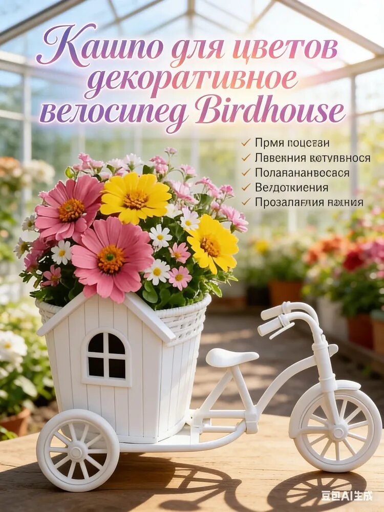 Кашпо для цветов декоративное велосипед