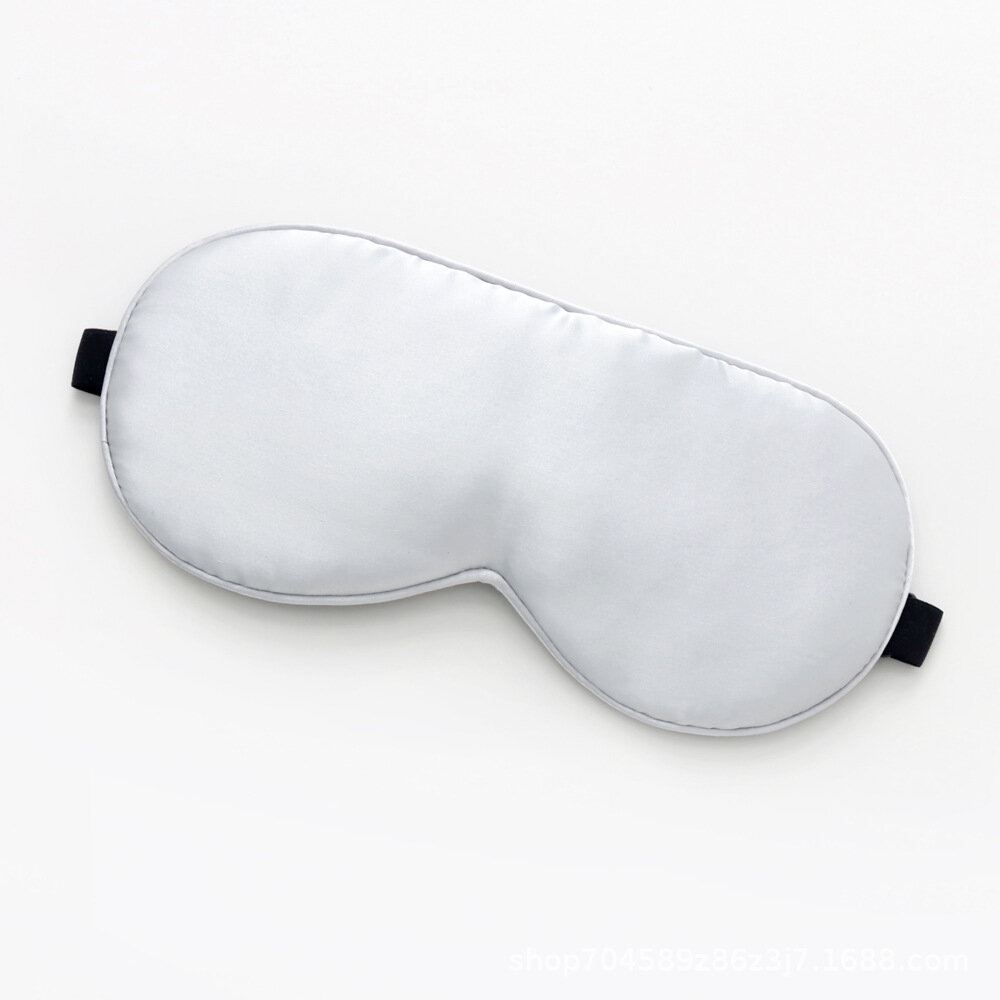 Маска для глаз Amazon Silk Eye Mask 19 Mumi Sleeping Mulberry, шелковая, с вышивкой, серебристо-серая