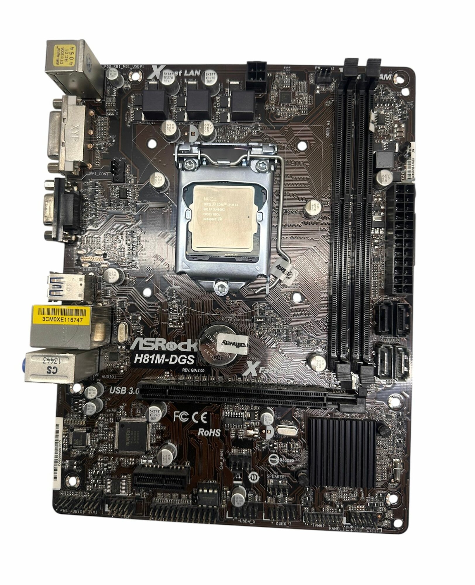 Материнская плата ASRock H81M-DGS +I3-4130 Socket 1150