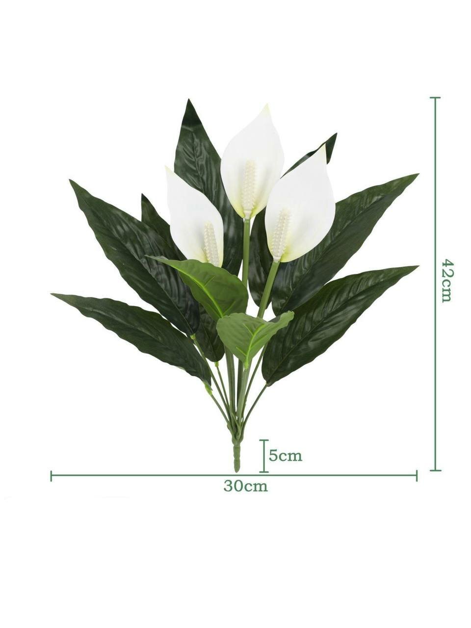 Антуриум искуственный белый 42см