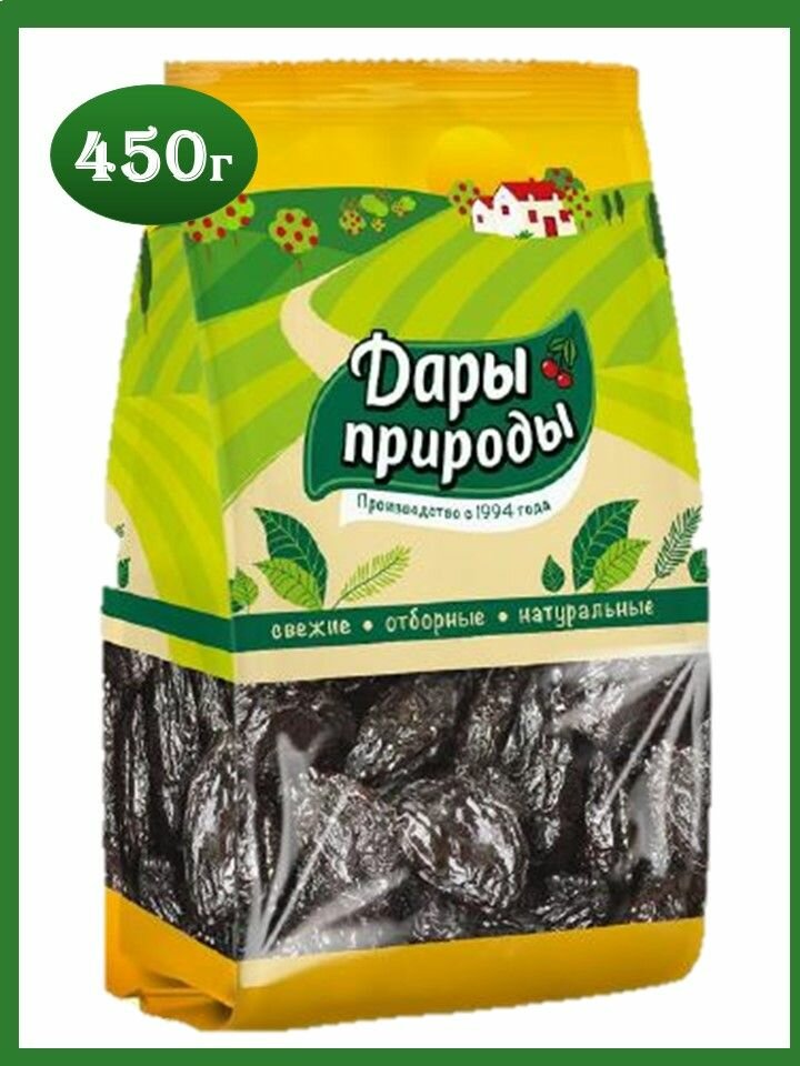 Чернослив 450 г сушеный без косточек, без сахара, натуральный/Дары Природы