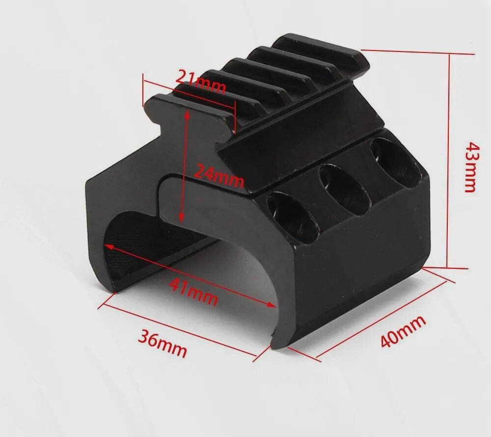 Кронштейн крепежный для установки прицелов и аксессуаров, алюминиевый сплав, черный, 43x40x36 мм