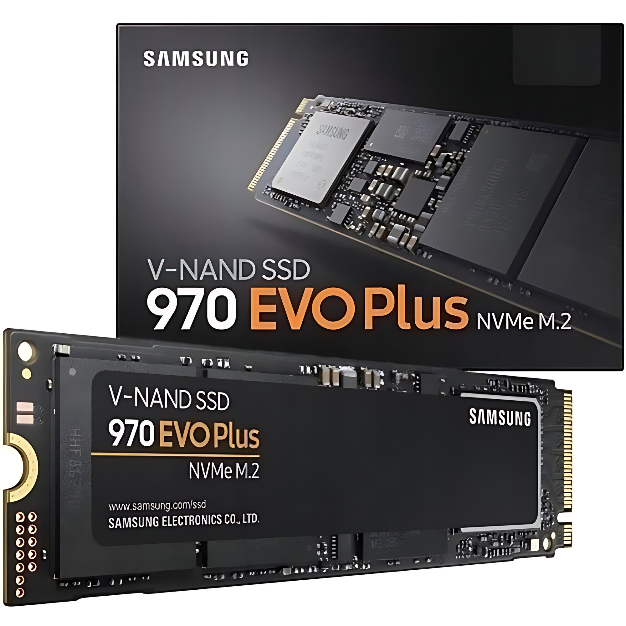Жесткий диск SSD M.2 500Gb Samsung 970 EVO Plus, 3300/3500MBs, 550000 IOPS, TLC 3D V-NAND, PCI-E3.0x4 (MZ-V7S500BW)