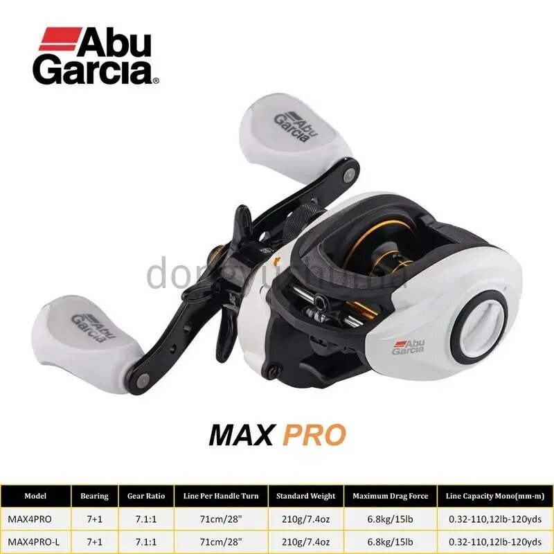ABU GARCIA Max Pro Baitcasting Reel Инерционная катушка 7.1:1 с 7+1 BB для пресноводной рыбалки — фото 1