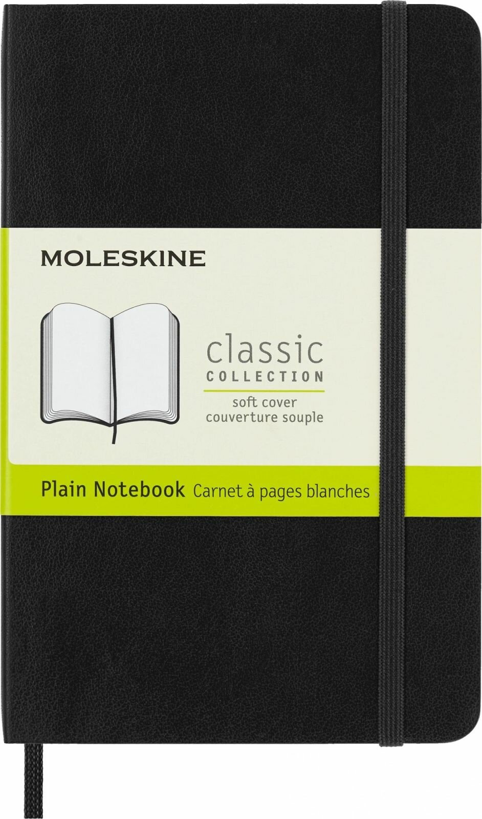 Блокнот Moleskine Classic soft Pocket 90х140 мм, 192 стр, нелинованный мягкая обложка черная (QP613)