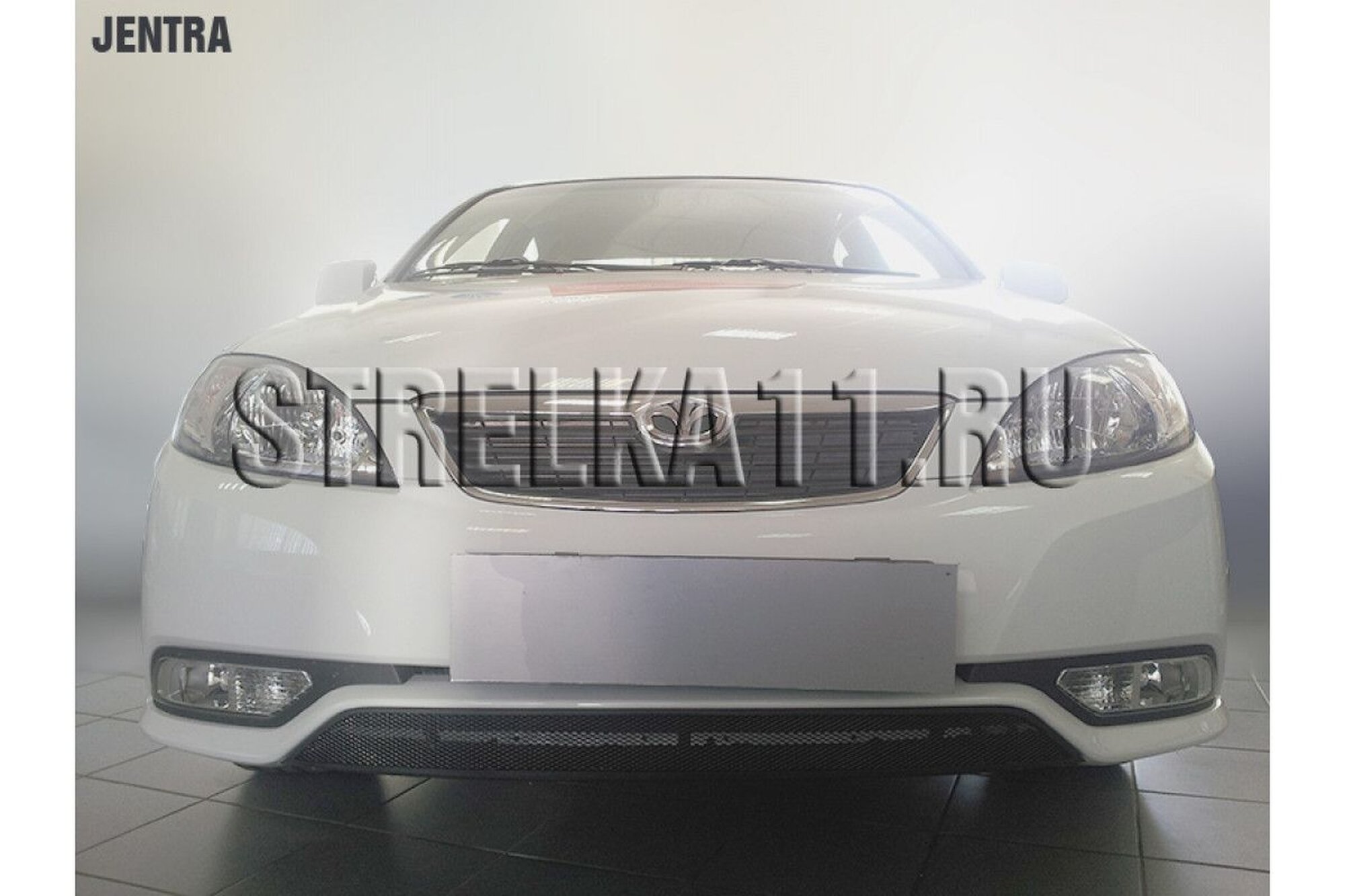Защитная сетка радиатора с окантовкой и защелками для Daewoo Gentra 2013-2015 (II) / Ravon Gentra 2015-2018 (I), низ