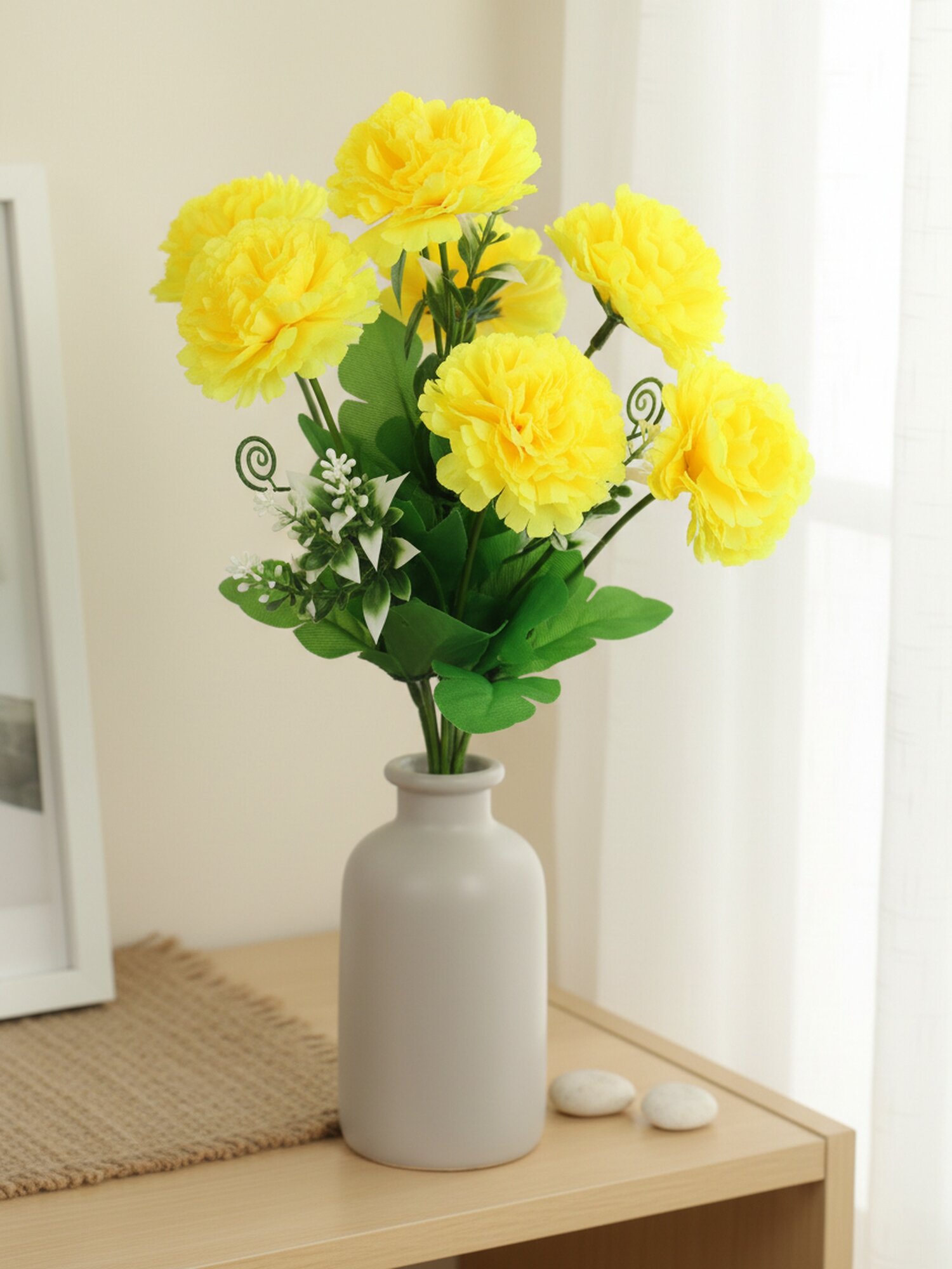 Искусственный букет гвоздики 30 см, 7 соцветий, праздничные цветы для дома и пасхального декора в ассортименте, FP227