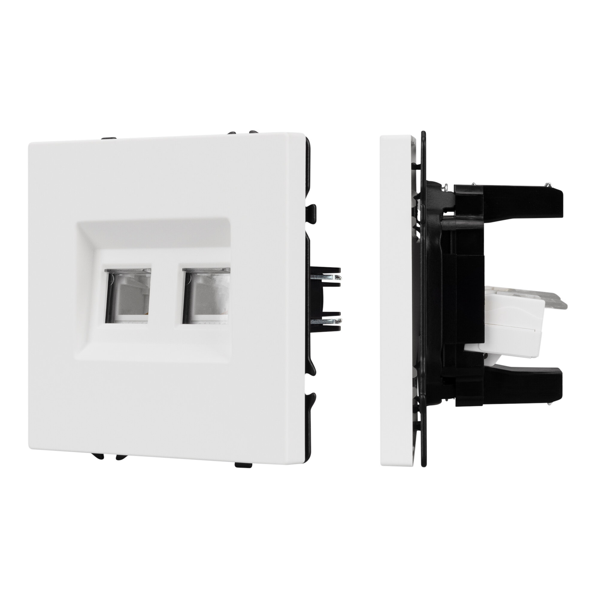 Розетка Arlight ARL NOBE Розетка телефонная двойная софт-тач белый кварц SCT-MTL2-SFPL-WH (2хRJ-11, 4C) (Arlight, -)
