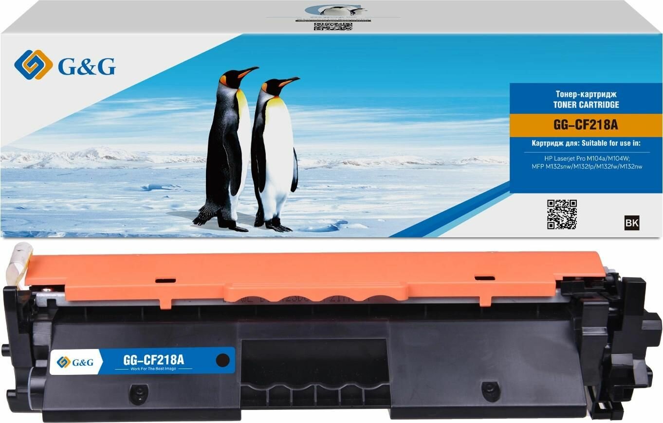 Картридж лазерный G&G CF218A черный, 1400 страниц, для HP LJ Pro M104a M104W MFP M132snw M132fp M132fw M132nw (GG-CF218A)