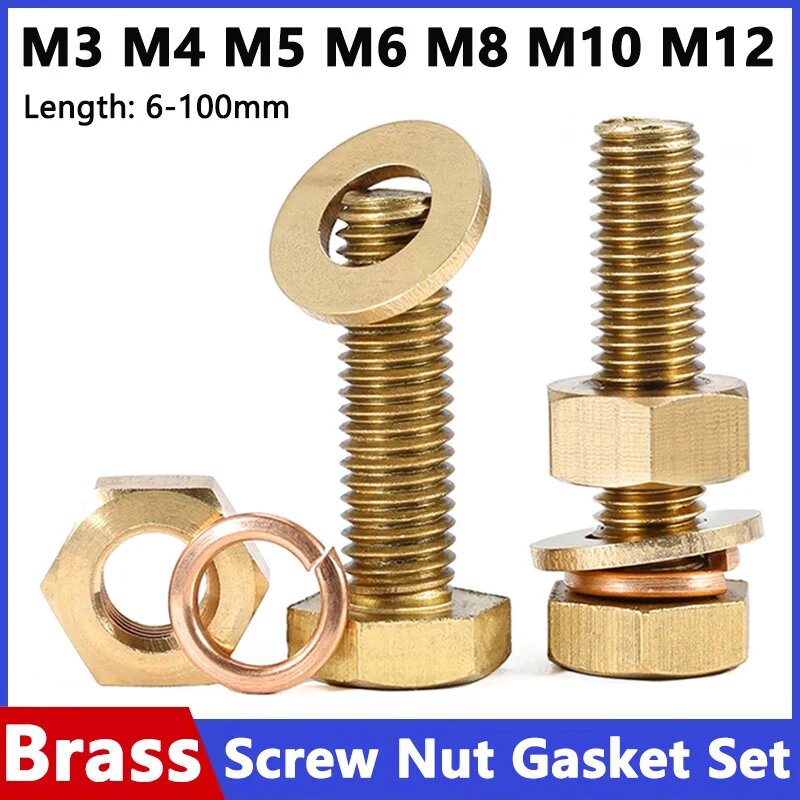 Комплект латунных винтов M3-M12 6-100 мм M5 (10pcs), 12mm