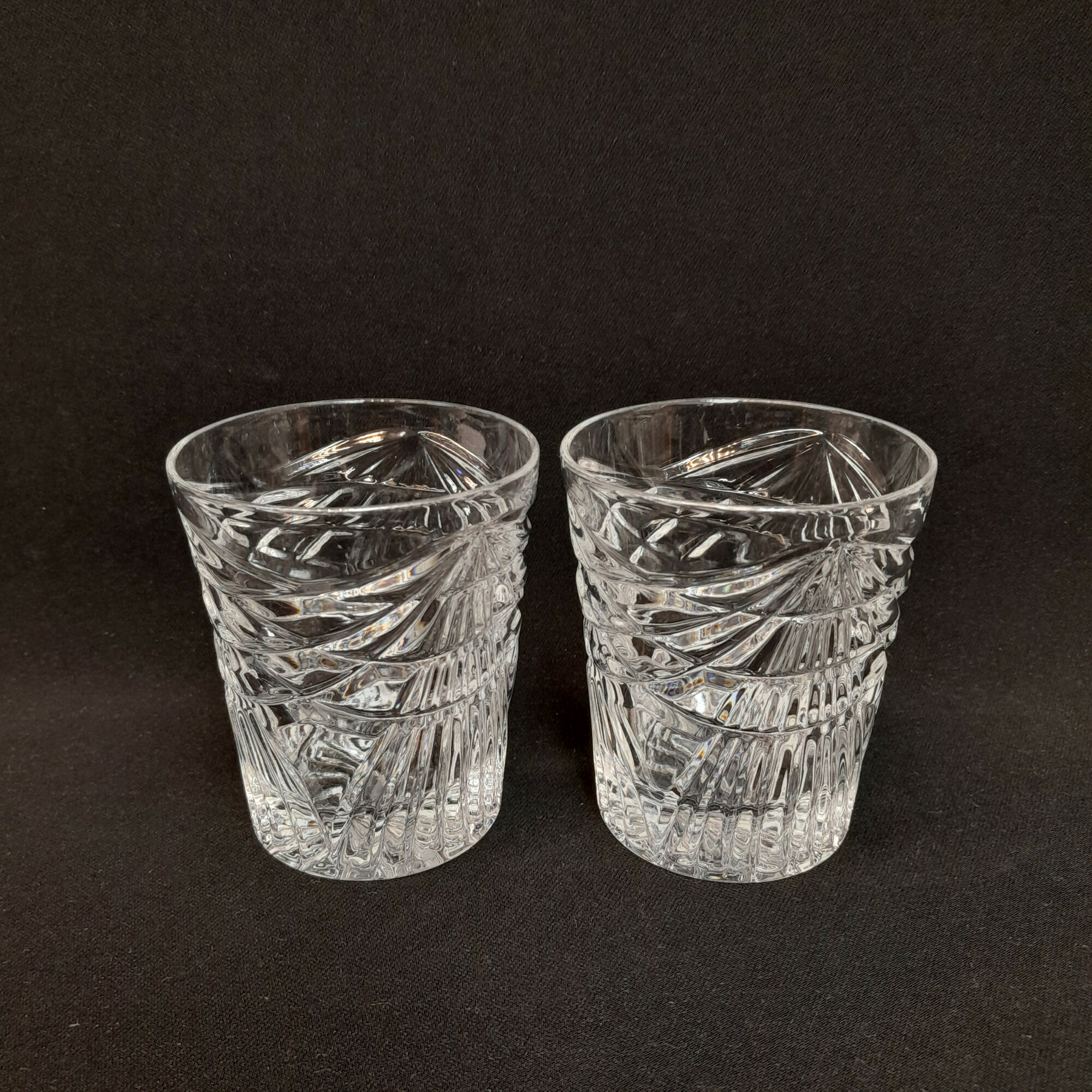 Пара винтажных стаканов 150 мл, хрусталь, высота 8 см, СССР.