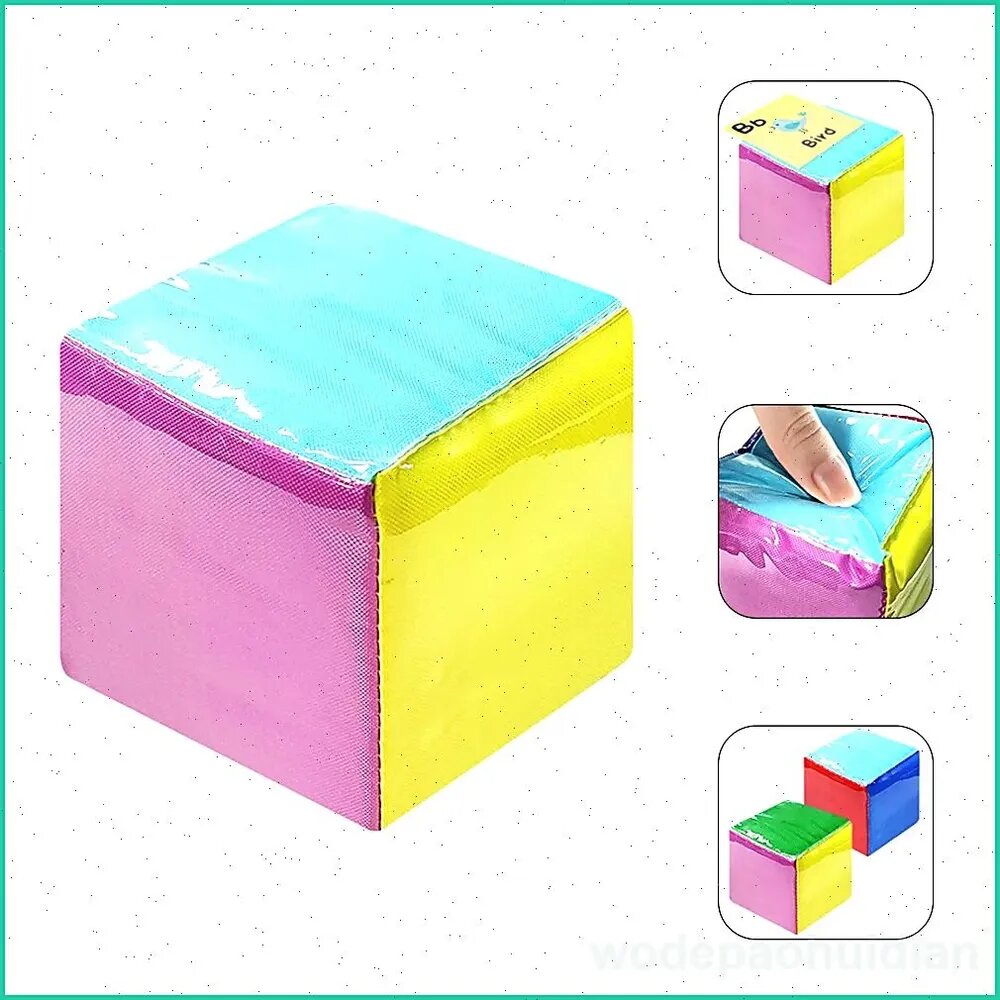 Игровые Кубики для Класса с Прозрачными Карманами, 1 шт, цветные, мягкие