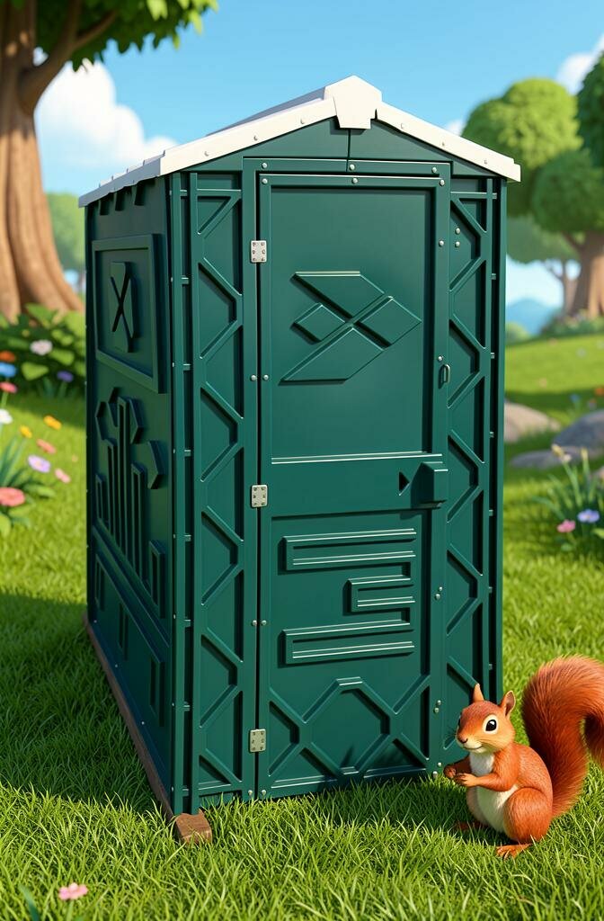 Мобильная туалетная кабина экогрупп зеленая без бака с ровным полом