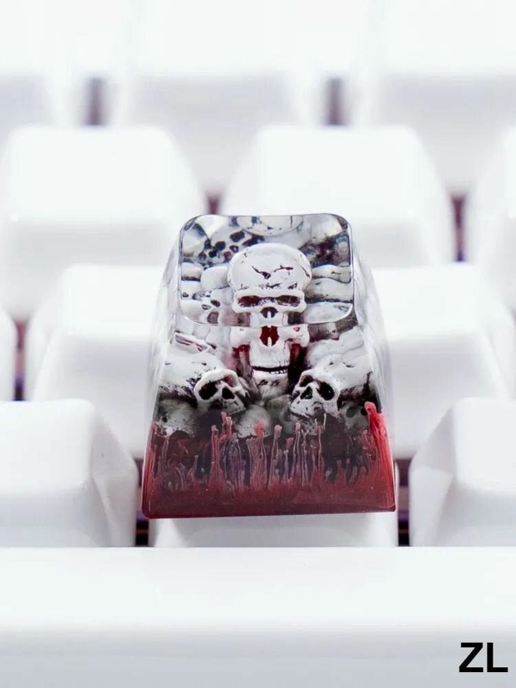 Кейкапы для механической клавиатуры Колпачки SKULL череп, смола, ручная работа, SA профиль, для MX Switch