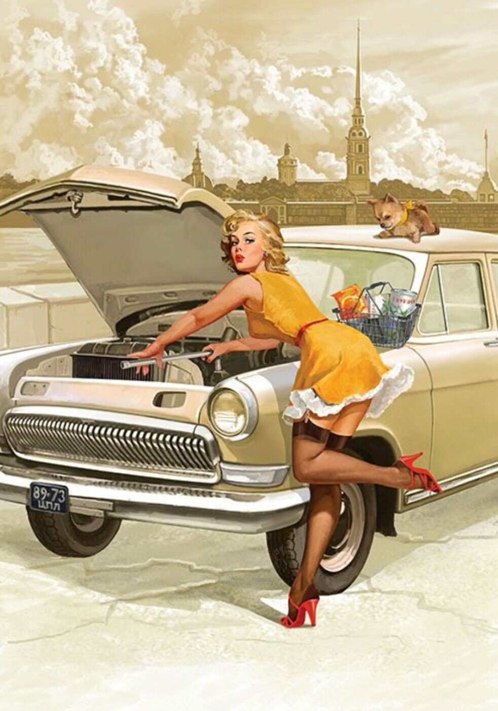 Постер для интерьера, Пинап девушки - Pin up girls, 30х20см.