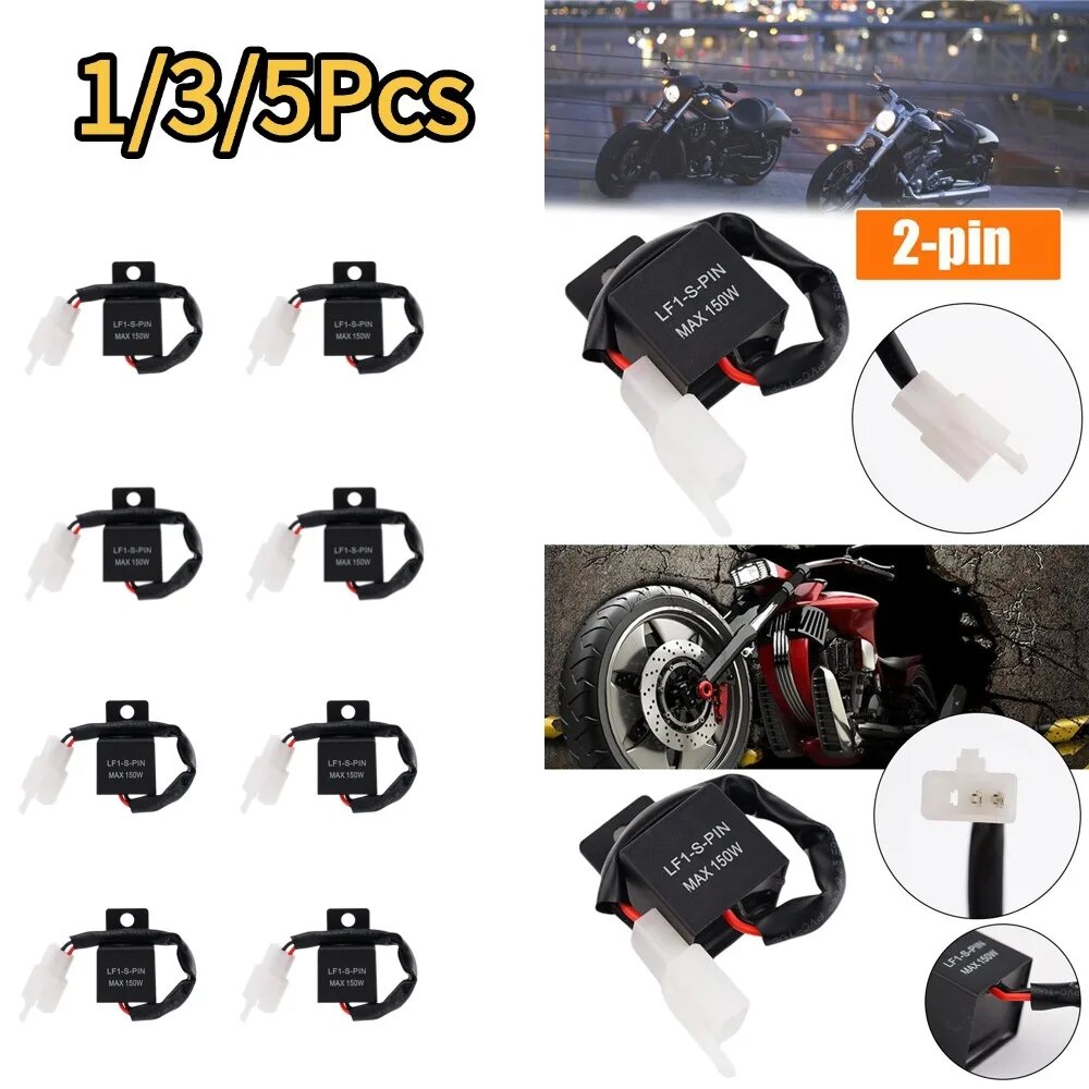 Реле-прерыватель для мотоциклов и автомобилей, регулируемое, с LED-индикатором, 2-контактное, 12В, независимое от нагрузки, д.