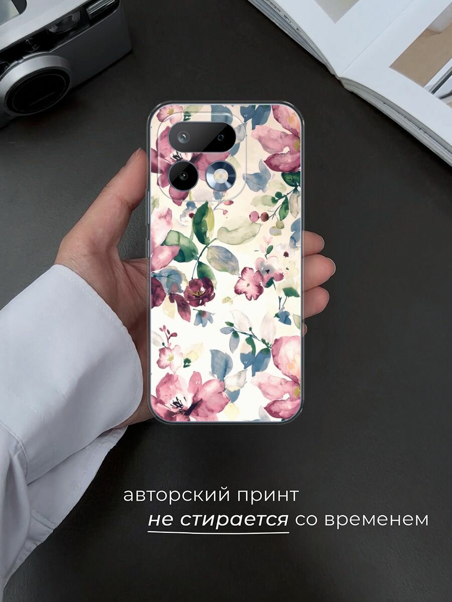 Чехол на Realme 16 Pro / Реалме 16 Про с принтом Акварельная нежность — фото 1