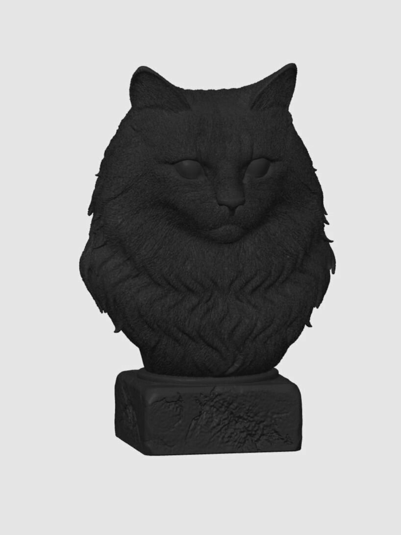 Эксклюзив! Бюст Норвежской Лесной Кошки (10см, черный) - Милый друг, подарок, талисман