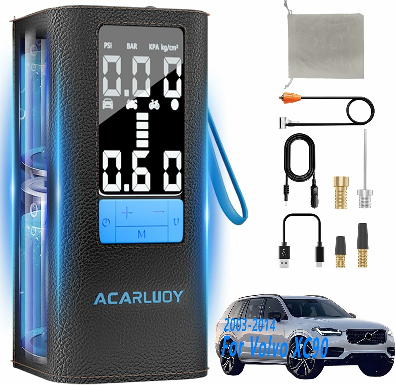 Накачка шин - беспроводной воздушный насос 50PSI, 6000 мАч для автомобильных шин, 3-кратное накачивание, воздушный насос