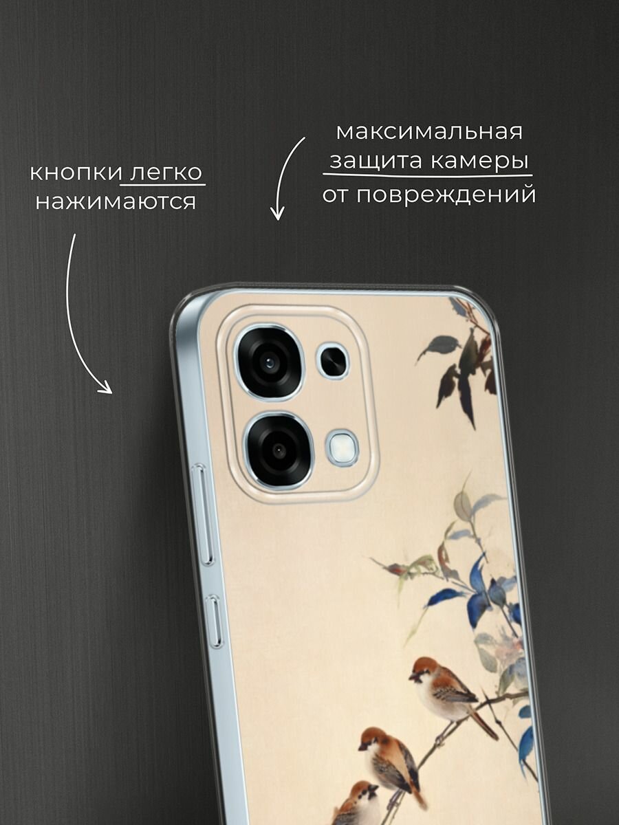 Чехол на Oppo A6 Pro / Оппо A6 Про с принтом Собрание воробьев — фото 1