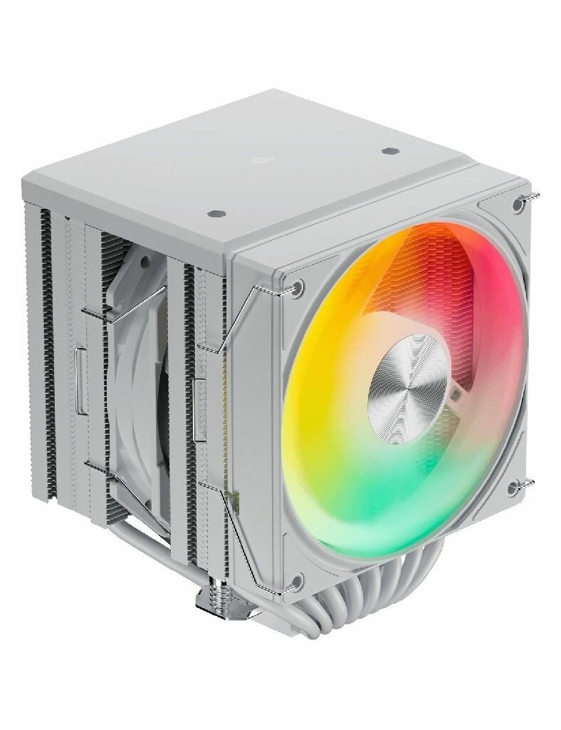 Кулер upHere UE2TC8 White ARGB / 8HPx6mm, 280W TDP, dual tower, 2x120mm ARGB fans, 600-1650RPM, 68 CFM, 25dBA / UE2TC8