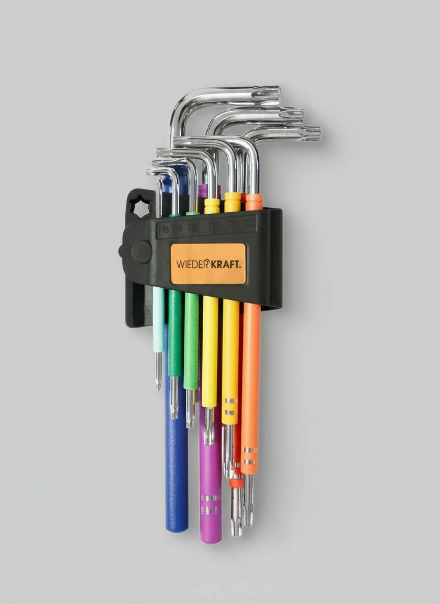Набор ключей TORX длинные 1,5-10 мм, 9 шт WIEDERKRAFT