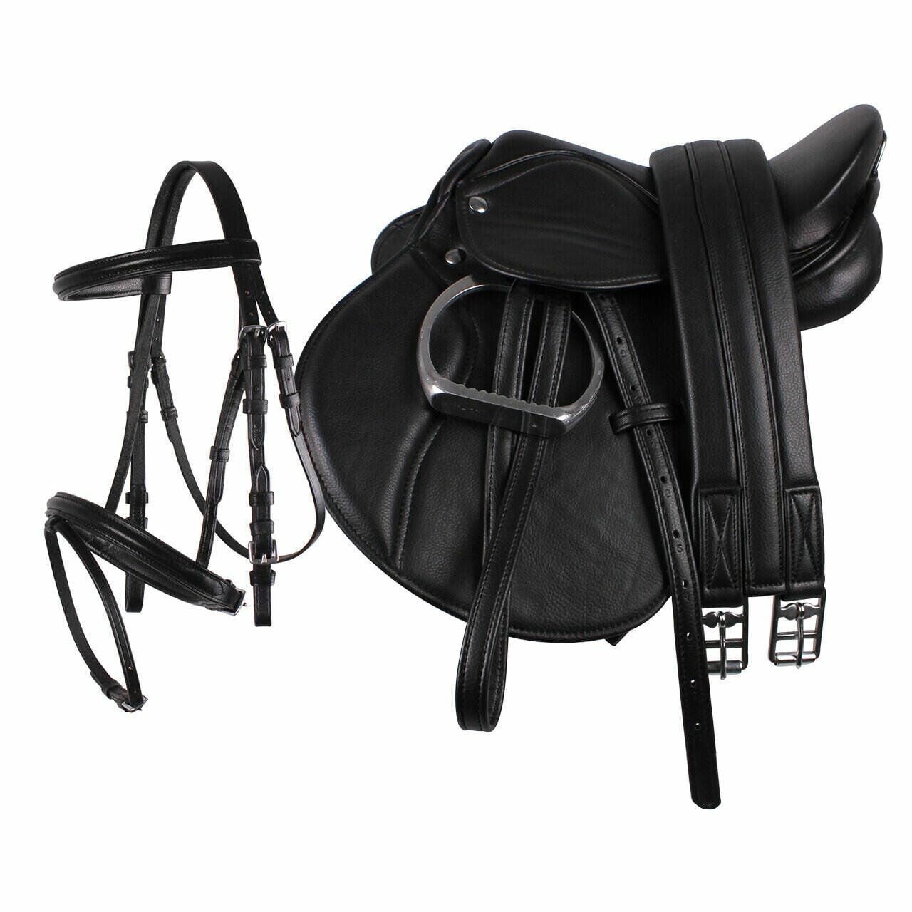 DECATHLON седло для лошади qhp полный комплект седла qhp ps, черный, 13 дюймов,