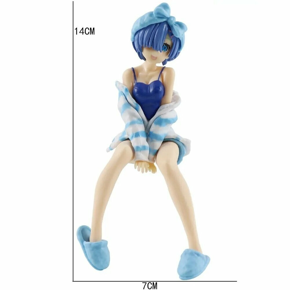 FEIPENG Фигурка Рем 14 см / Аниме Re: Zero. Жизнь с нуля в альтернативном мире/ Рем в голубой пижаме