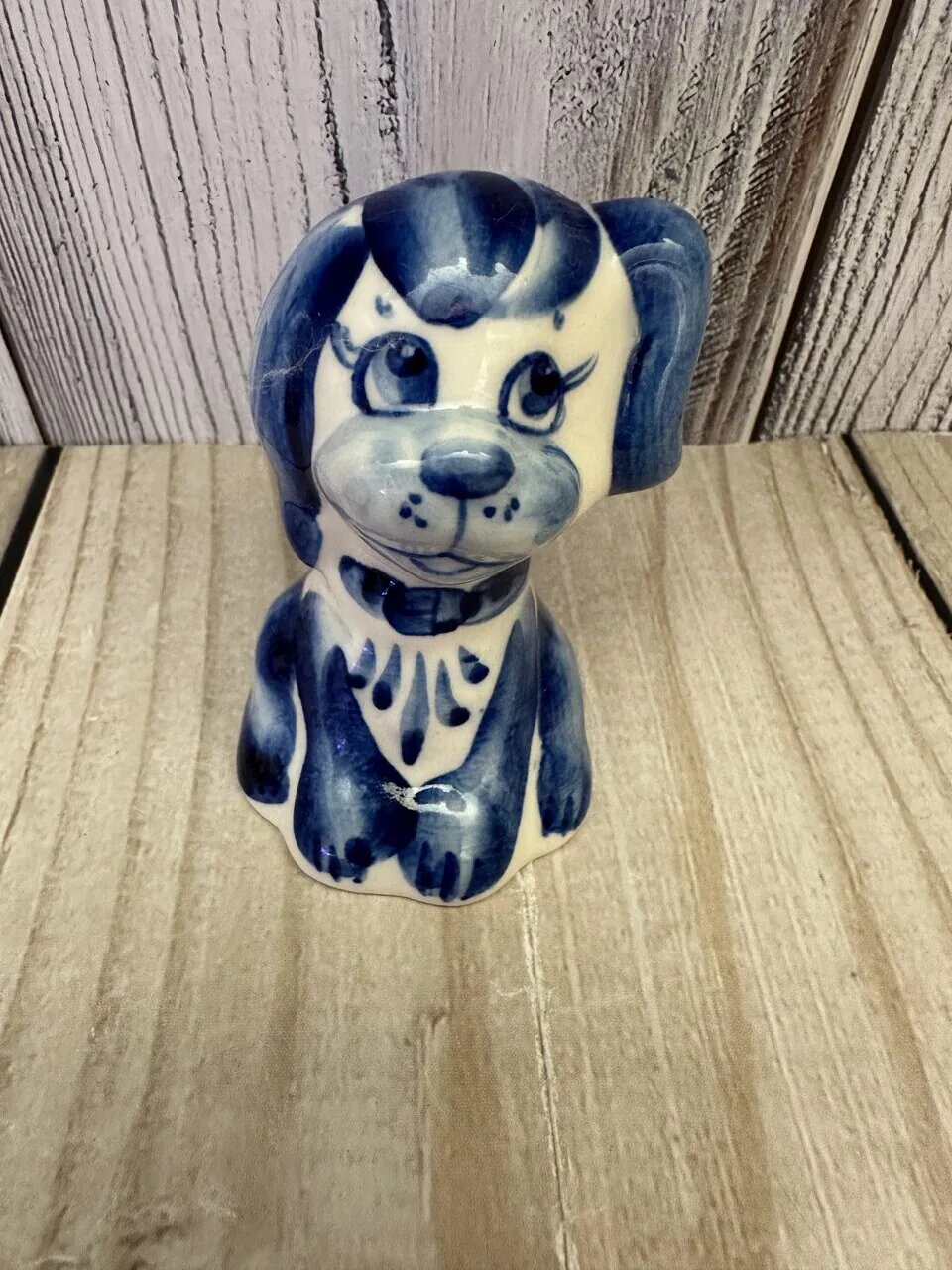 Cтатуэтка Верный Друг Гжель Фарфор винтажная Авторская шикарная