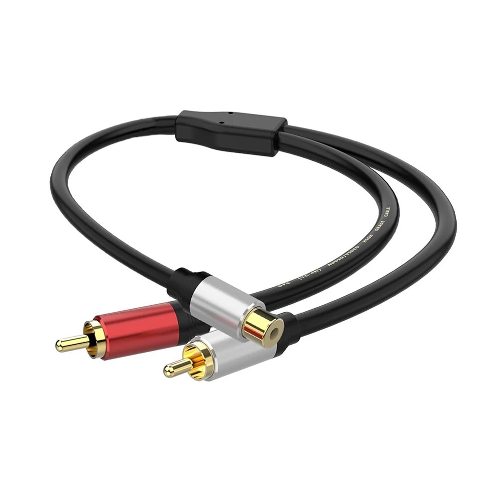 RCA аудиокабель 1 Female - 2 Male, 0.3 м, черный