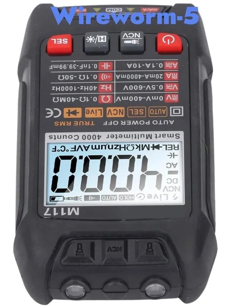 Цифровой мультиметр M117 Smart Multimeter 4000 Counts Автоматический мультиметр для электриков