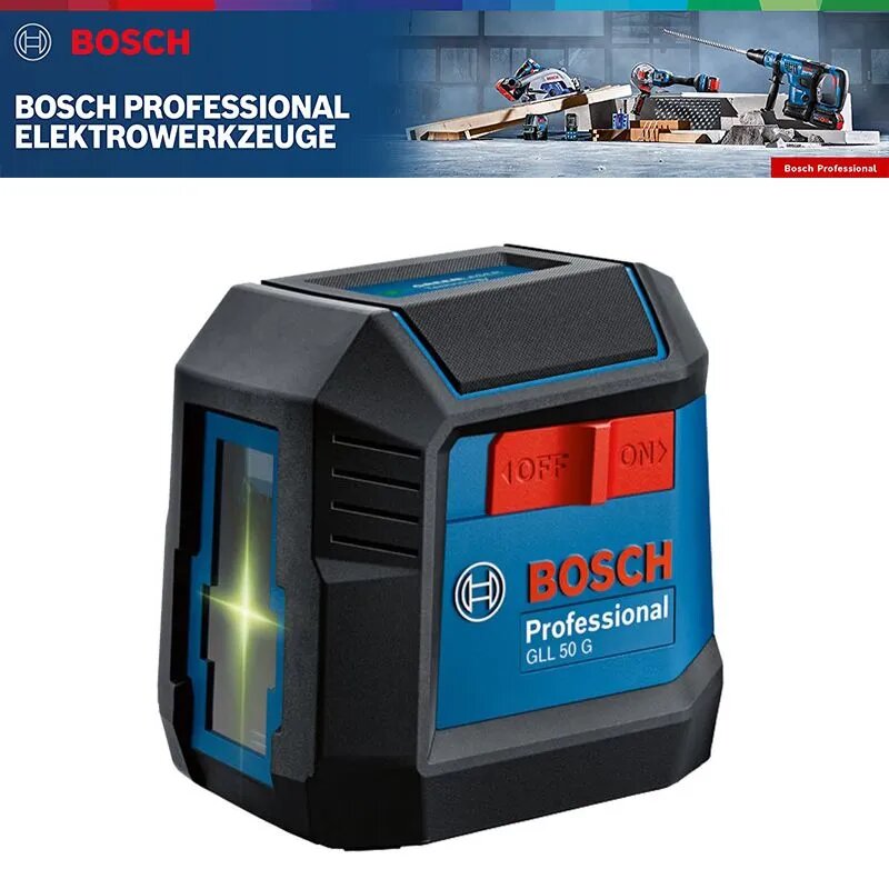 Лазерный уровень Bosch GLL 50 G Зеленый луч, линейный, 2 луча, дальность 15 м