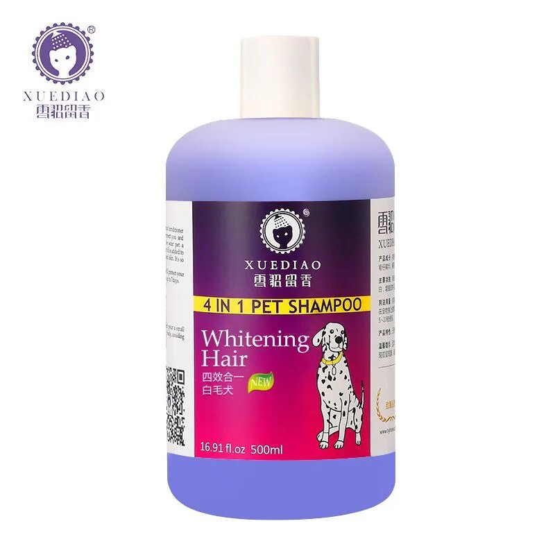 XUEDIAO Шампунь для животных 4 IN 1 PET SHAMPOO Whitening Hair для кошек и собак 500 мл