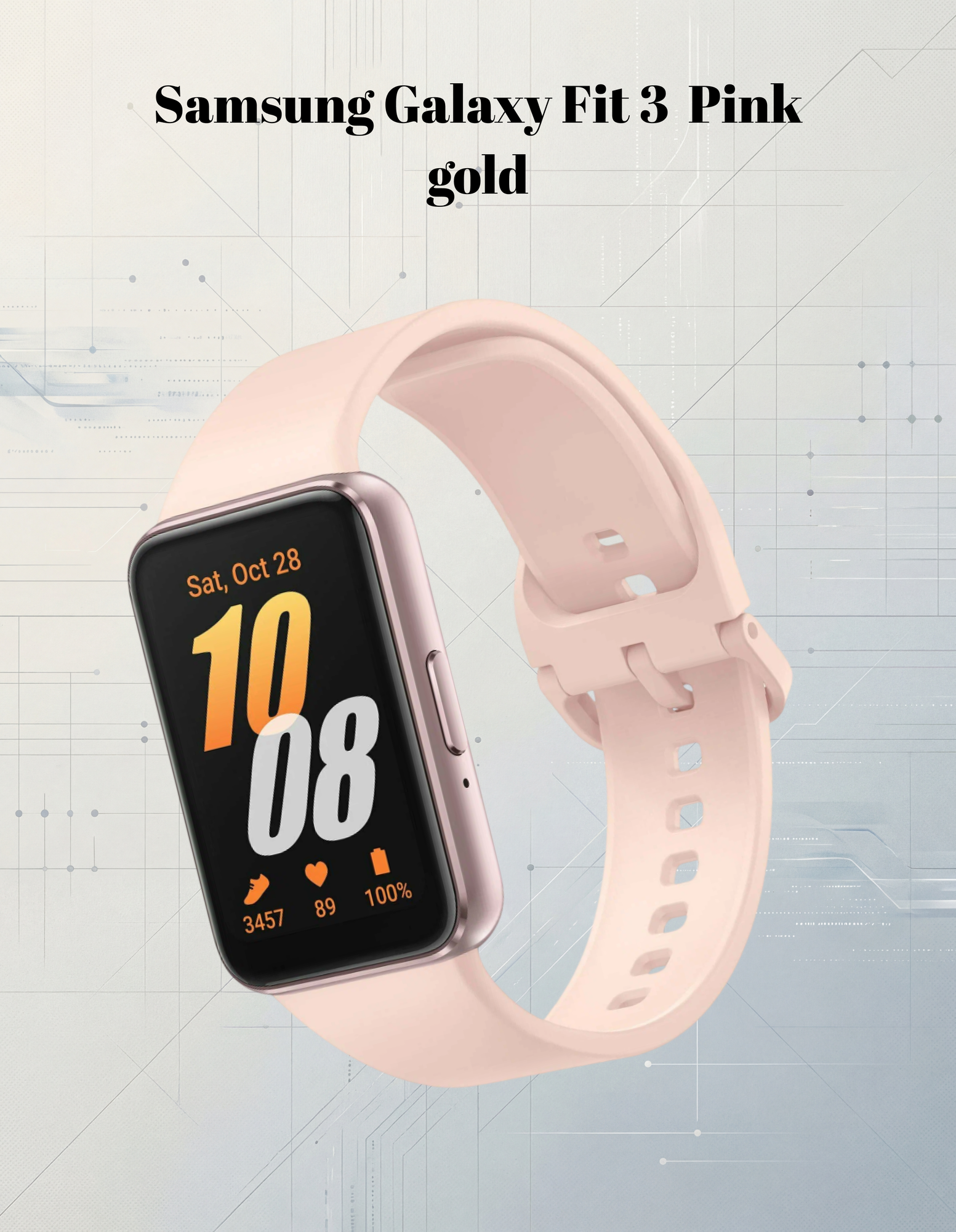 Смарт-часы (фитнес браслет) Samsung Galaxy Fit 3 Pink gold (розовое золото)