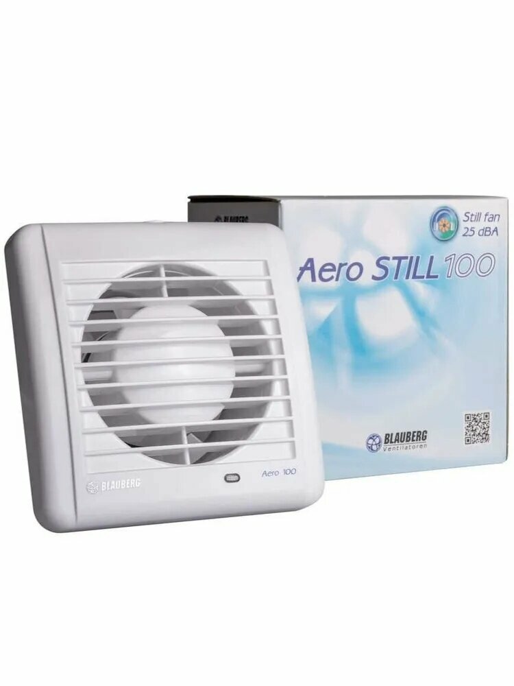 Бесшумный пластиковый вентилятор для ванной комнаты Blauberg Aero Still 100 84 м3 ч