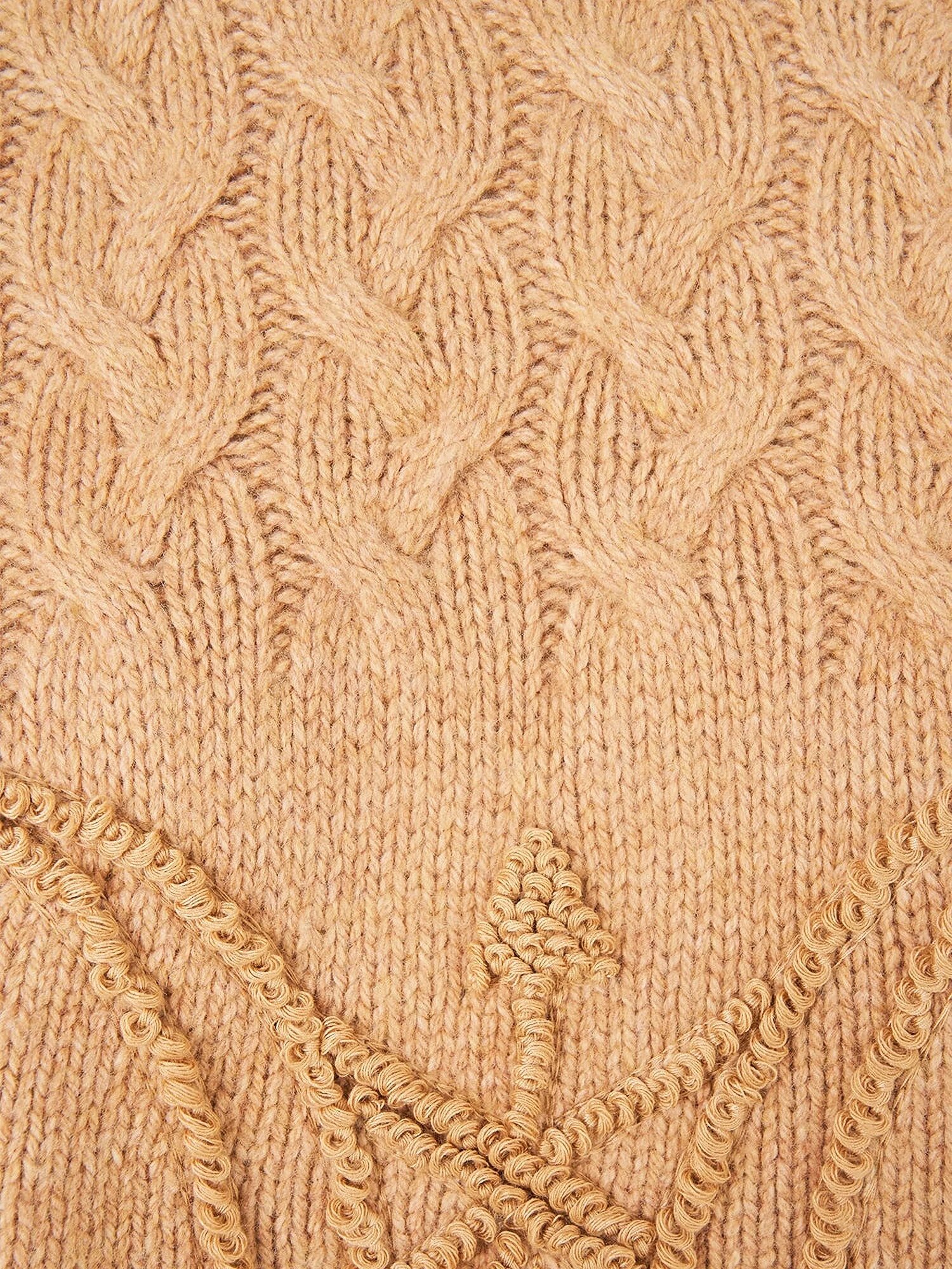 Накидка Camilla Funnel-neck knit poncho, размер OneSize, коричневый — фото 1